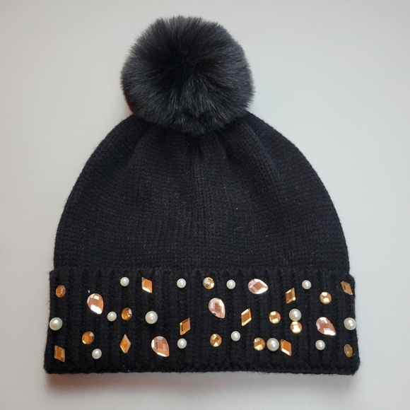 INC International Concepts | Accessories | Inc Black Embellished Pom ...